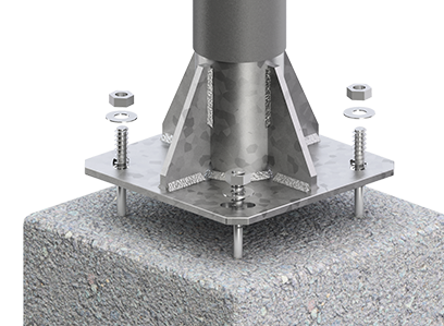 Poste tubular 4 metros galvanizado 4" | Postes Tubulares